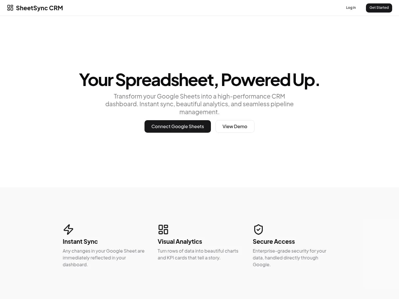 SheetSync CRM Dashboard