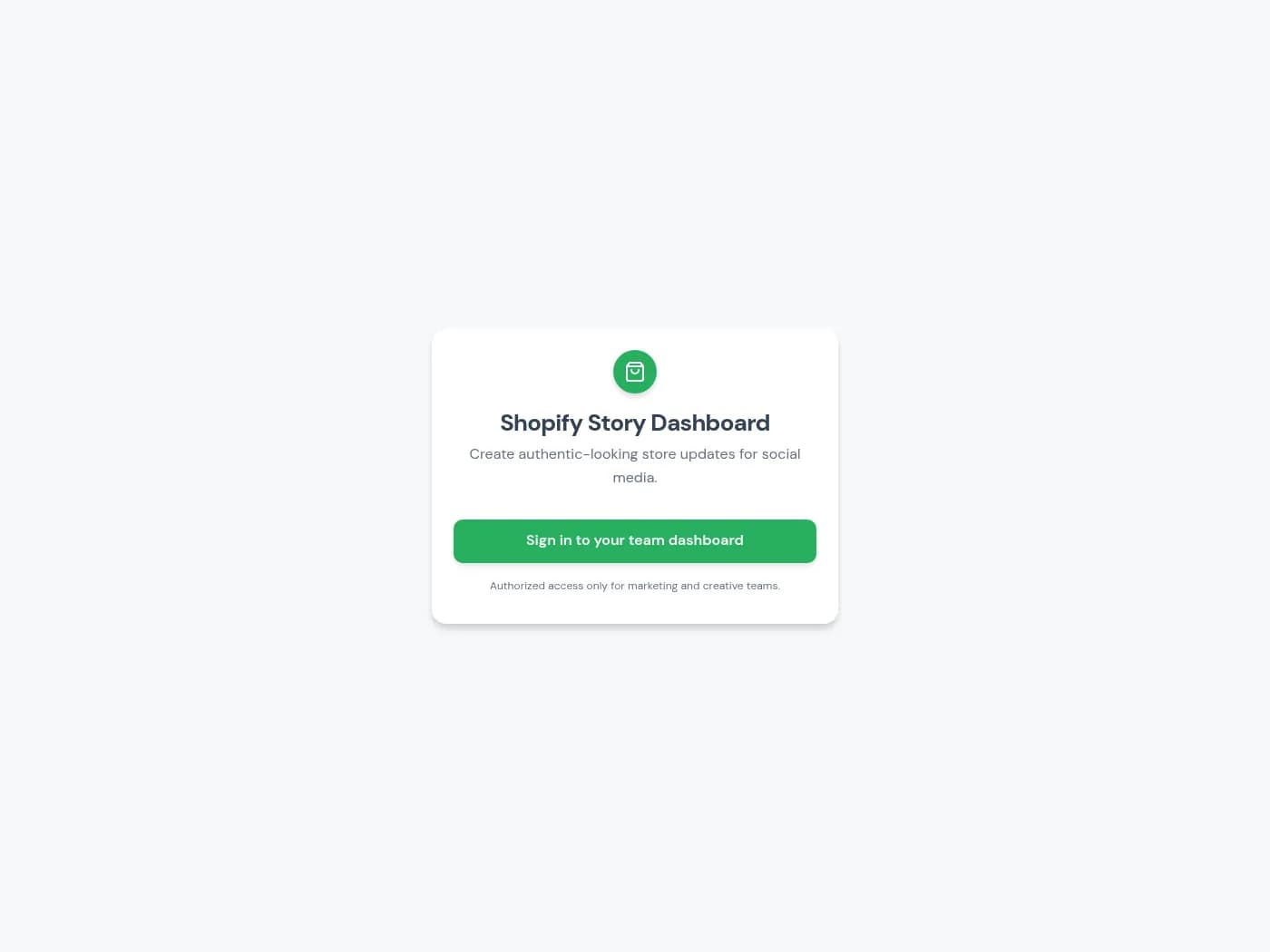 Shopify Story Dashboard