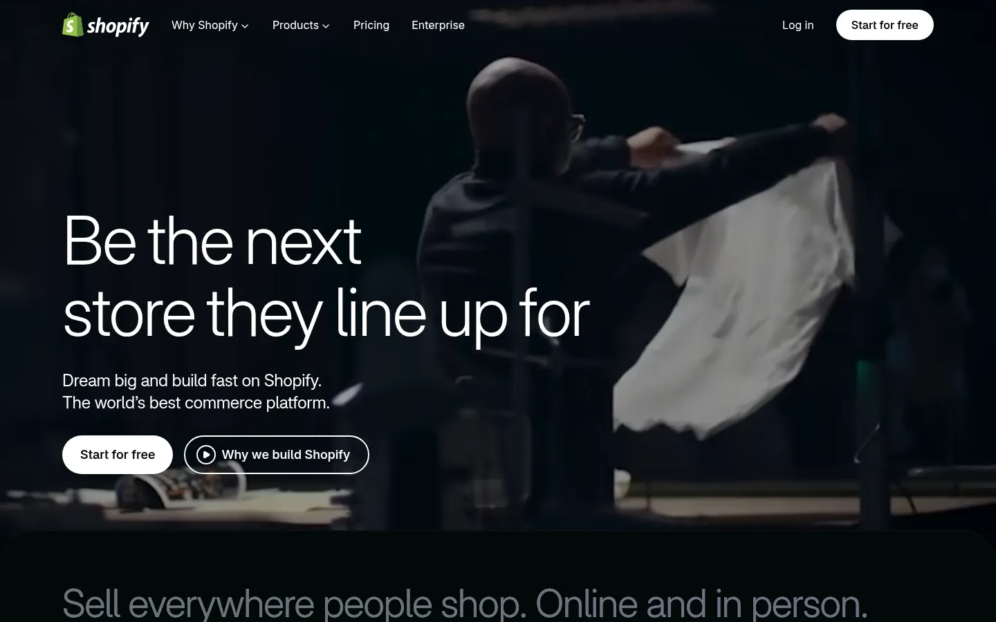 Shopify homepage