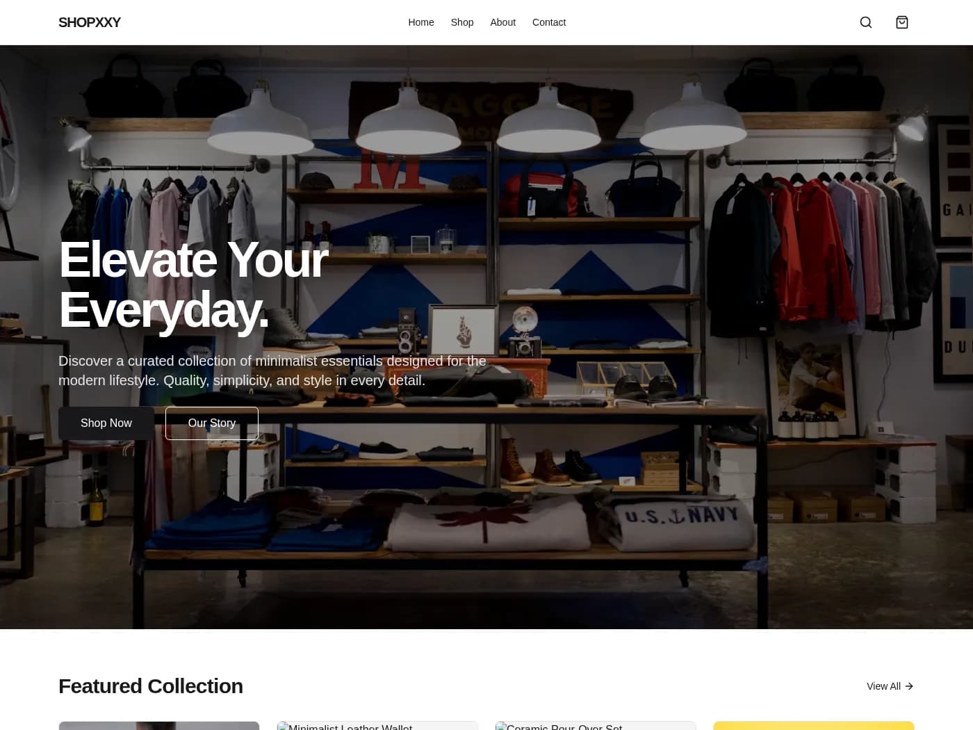 Shopxxy Minimal E-Commerce