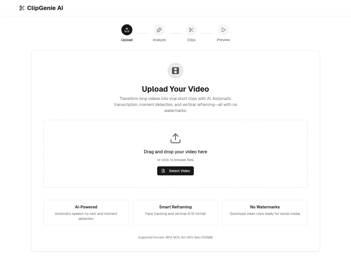 ClipGenie AI Shorts