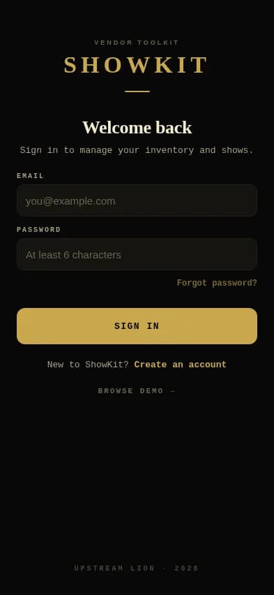 ShowKit Vendor Mobile