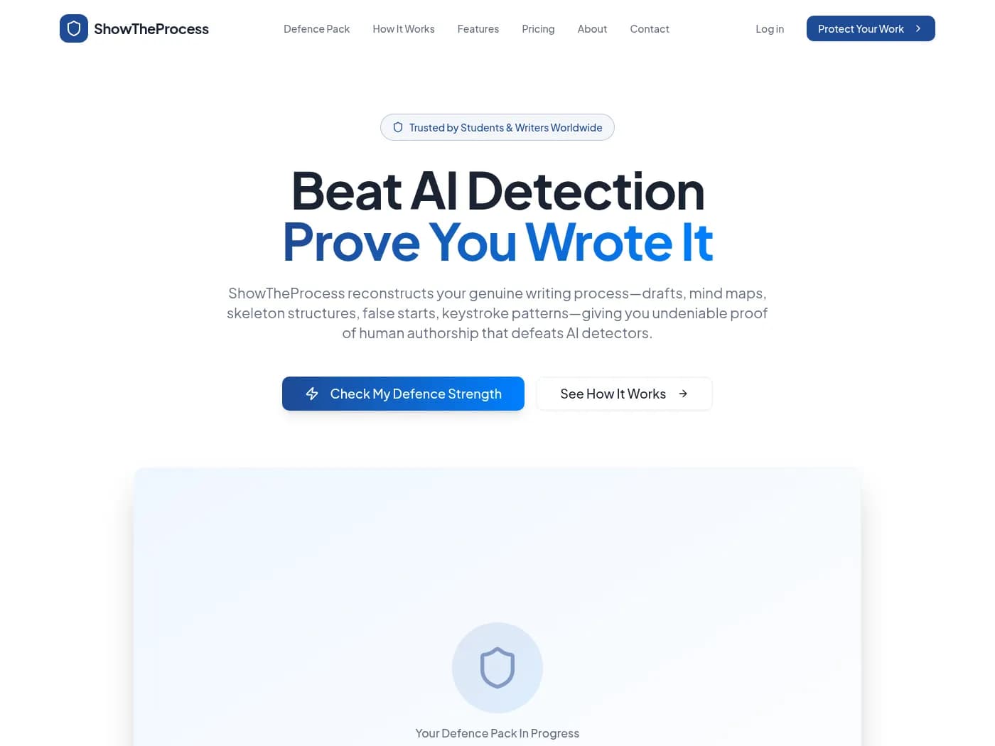 ShowTheProcess – AI Humaniser Website for Proving Authenticity in Writing