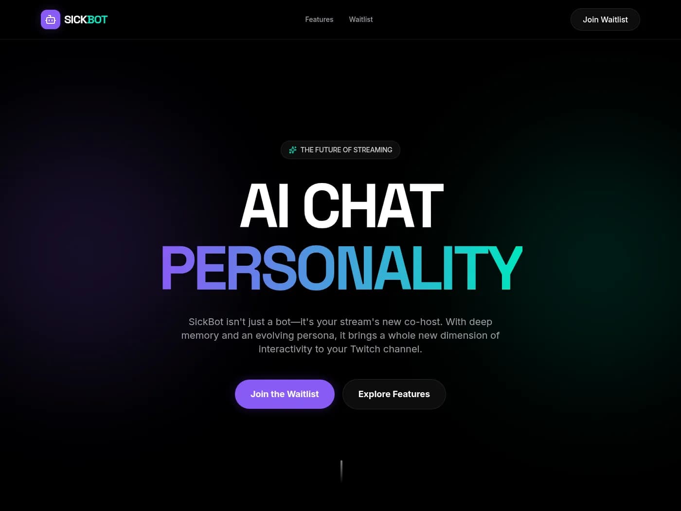 SickBot Landing Page