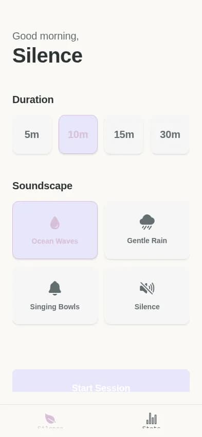 Silence Meditation App