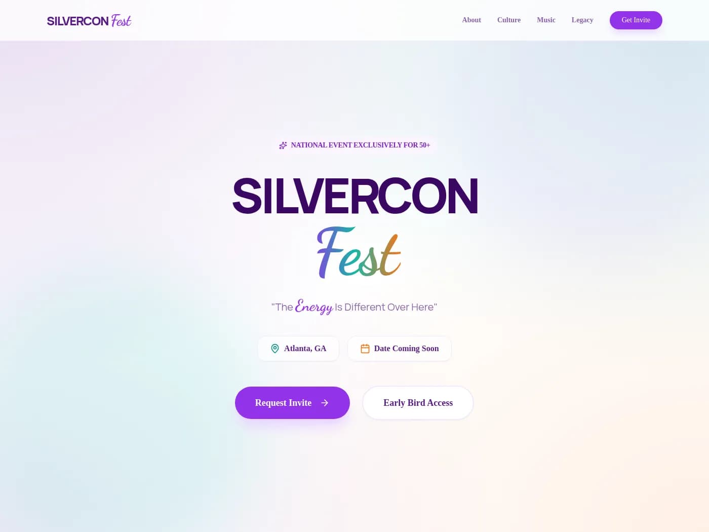 SilverCon Fest Landing