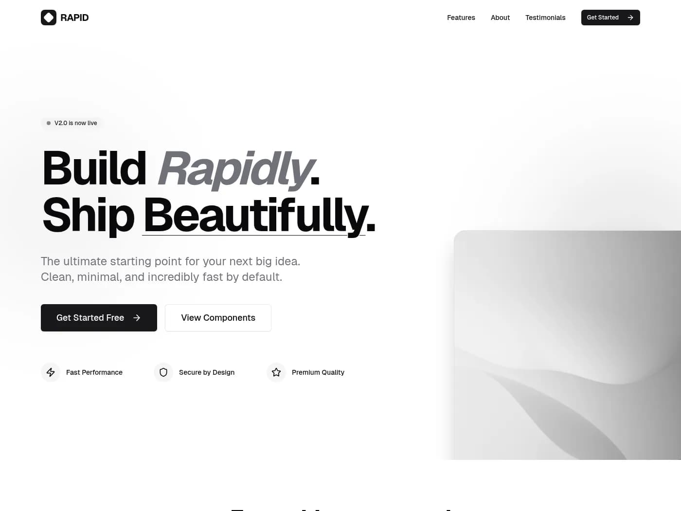 Rapid Landing Page