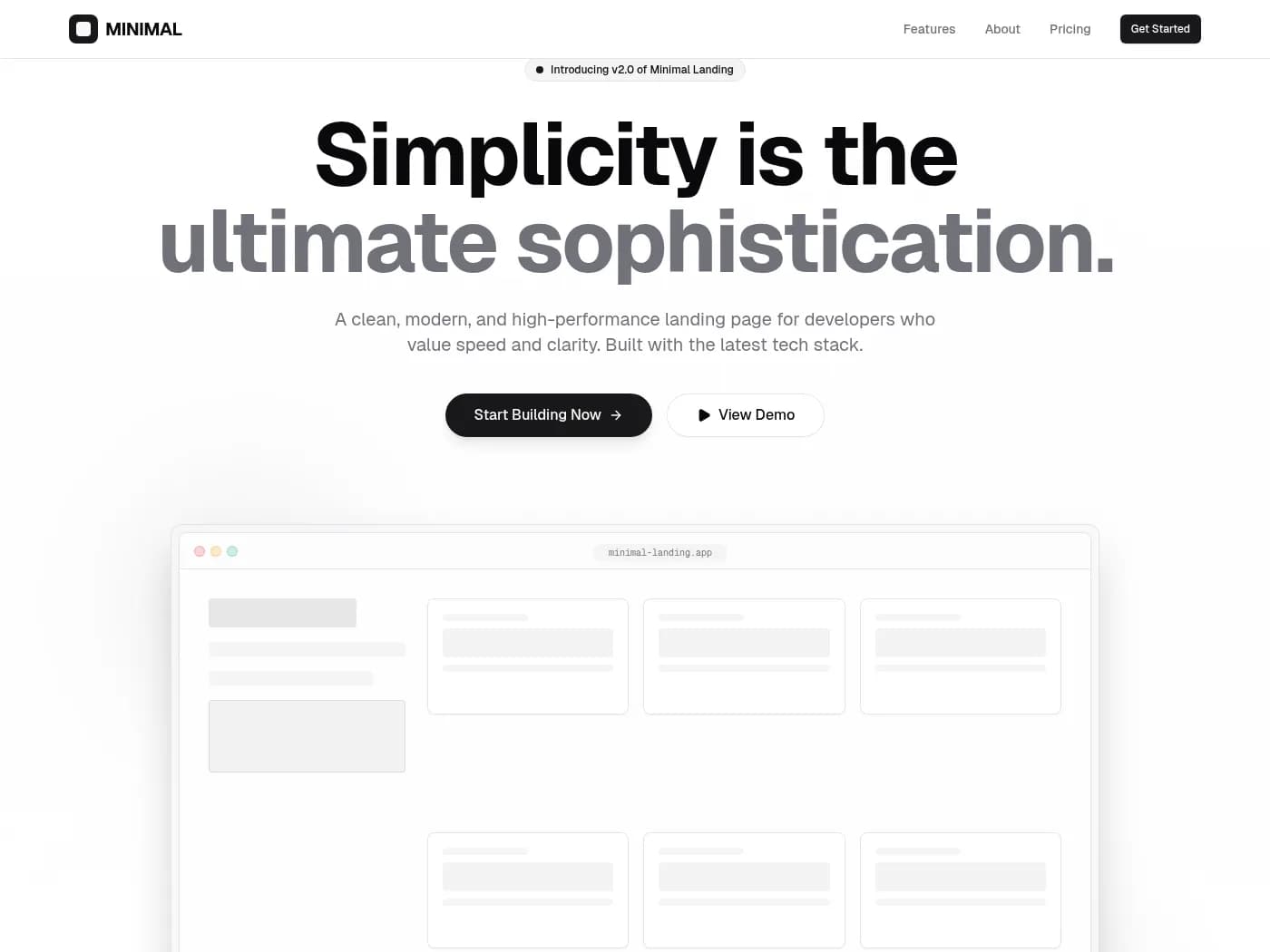 Minimal Landing Page