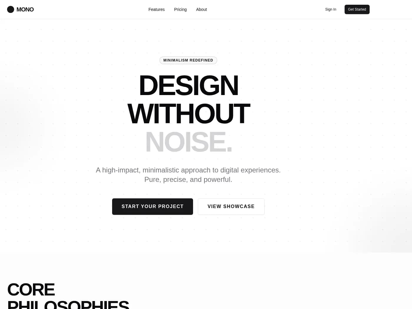 Clean Landing Page