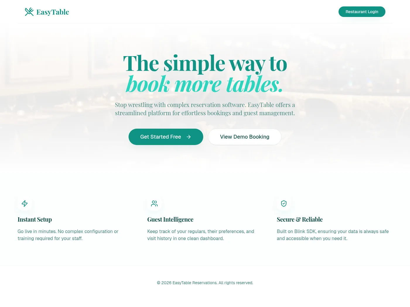 EasyTable Reservations