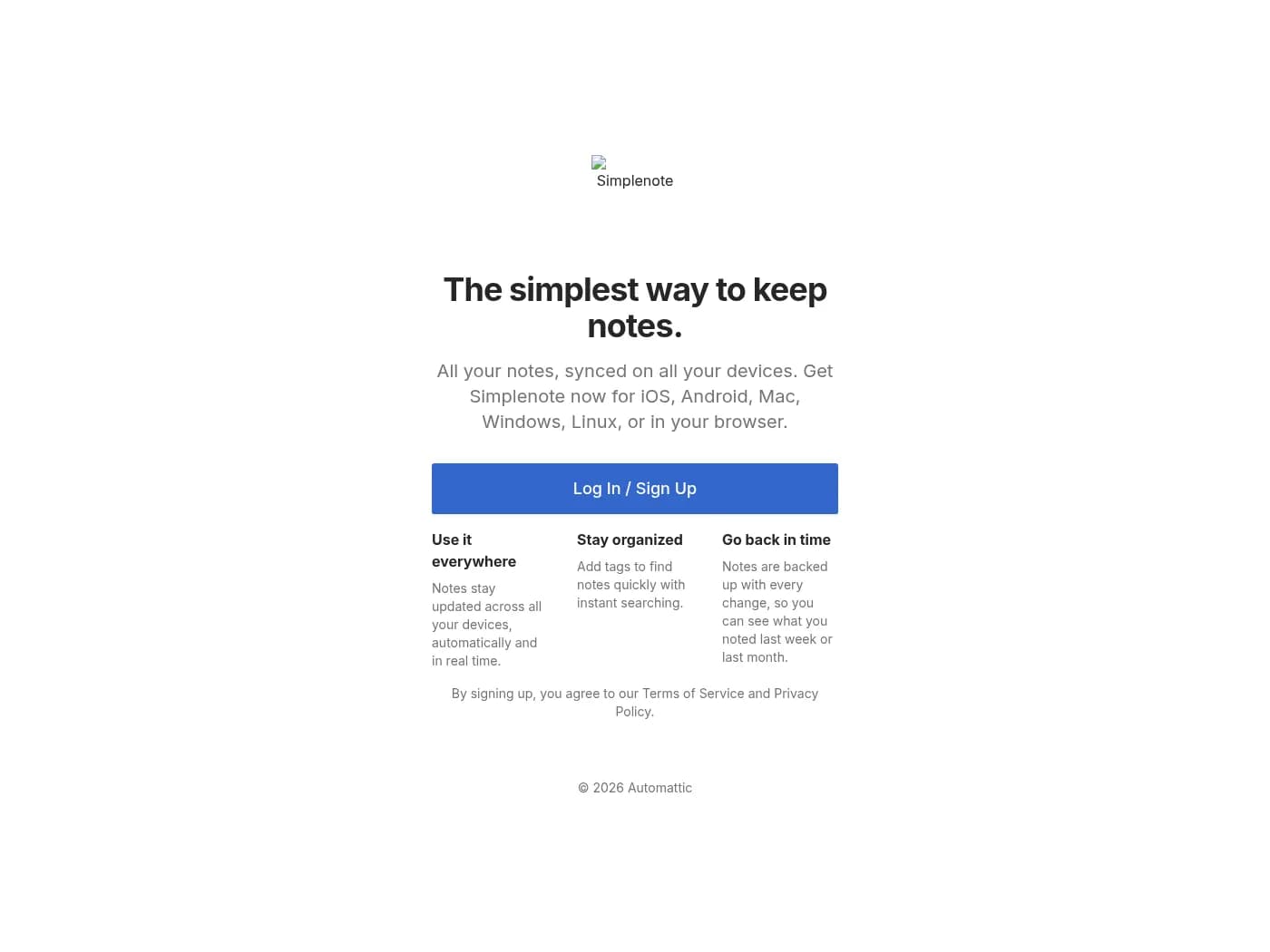 Simplenote Web Clone