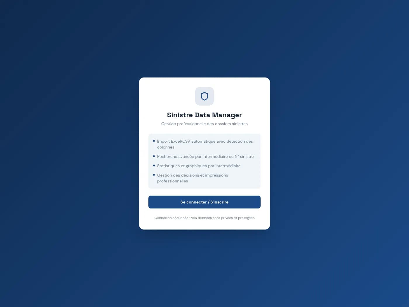 Sinistre Data Manager