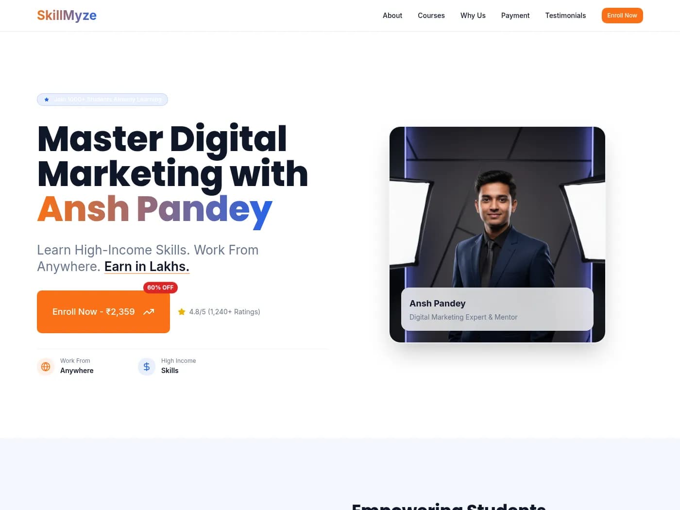 SkillMyze Digital Marketing Site