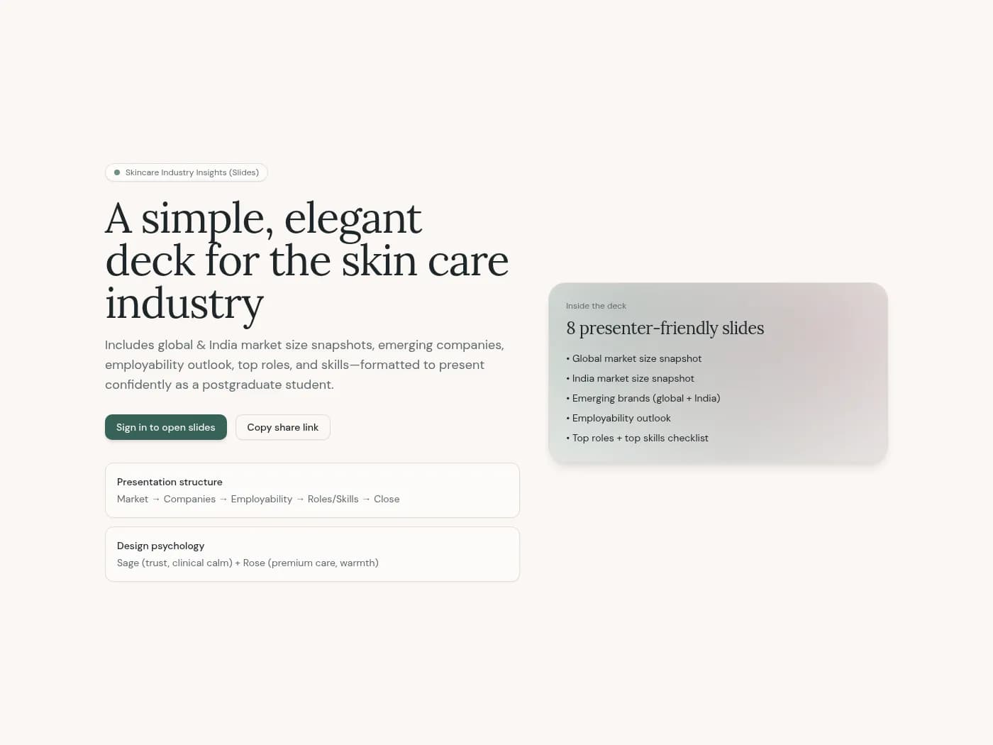 SkinCare Industry Insights Slides