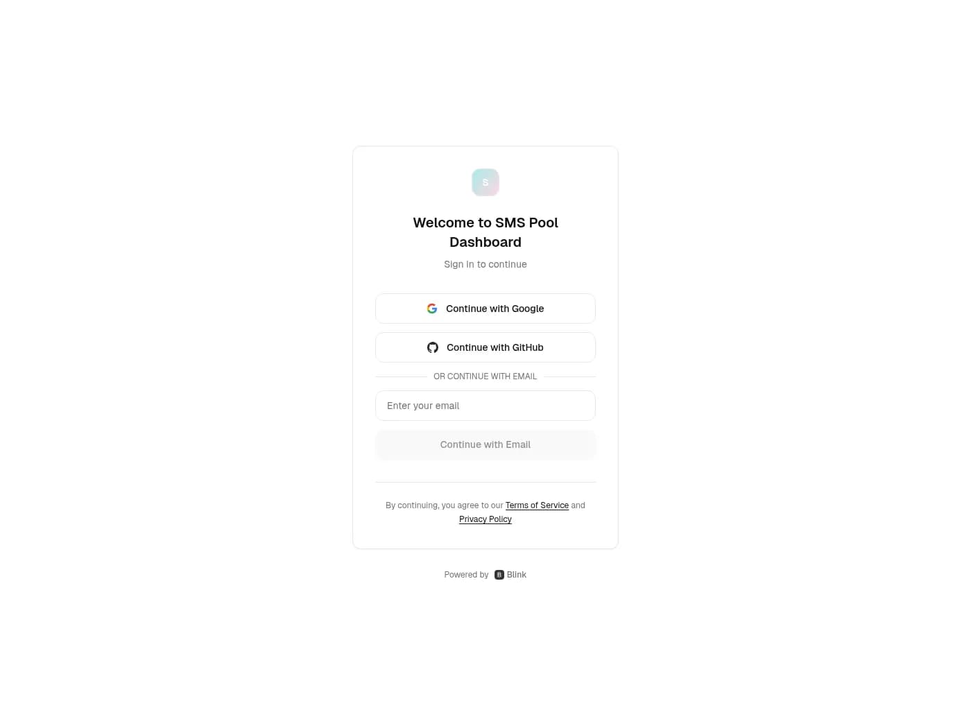 SMS Pool Dashboard