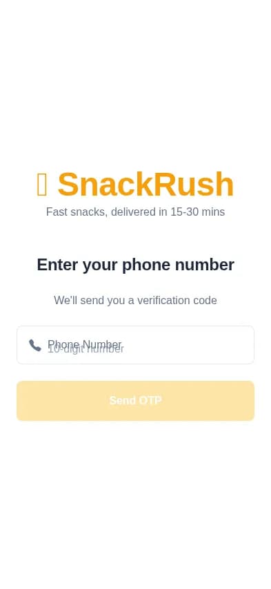 SnackRush Delivery App