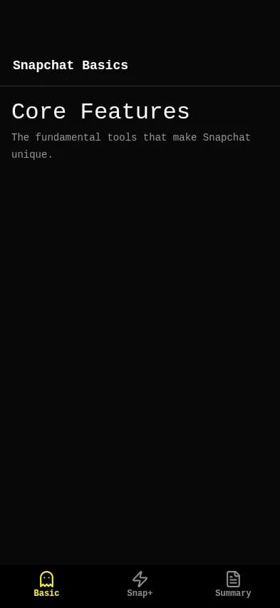 Snapchat Feature Summary