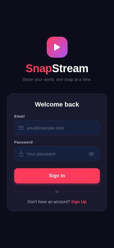 SnapStream Social App