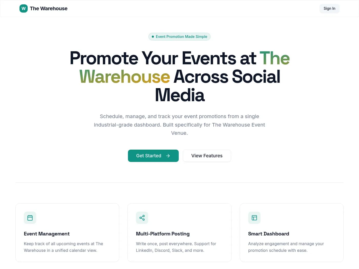 Social Scheduler Venue