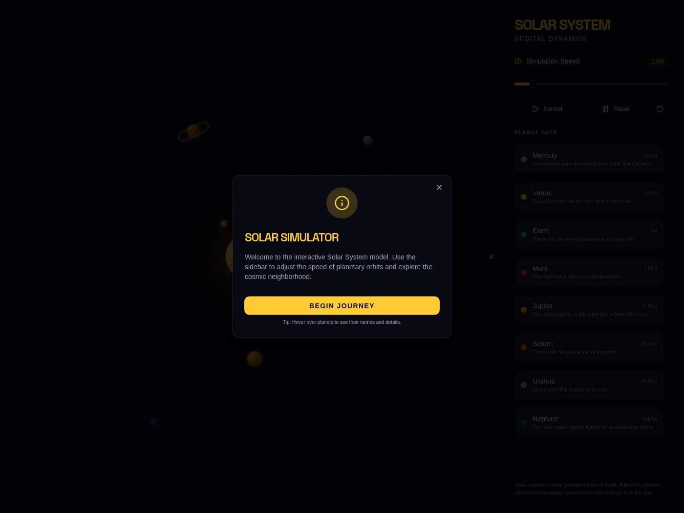 Solar System Slider Game