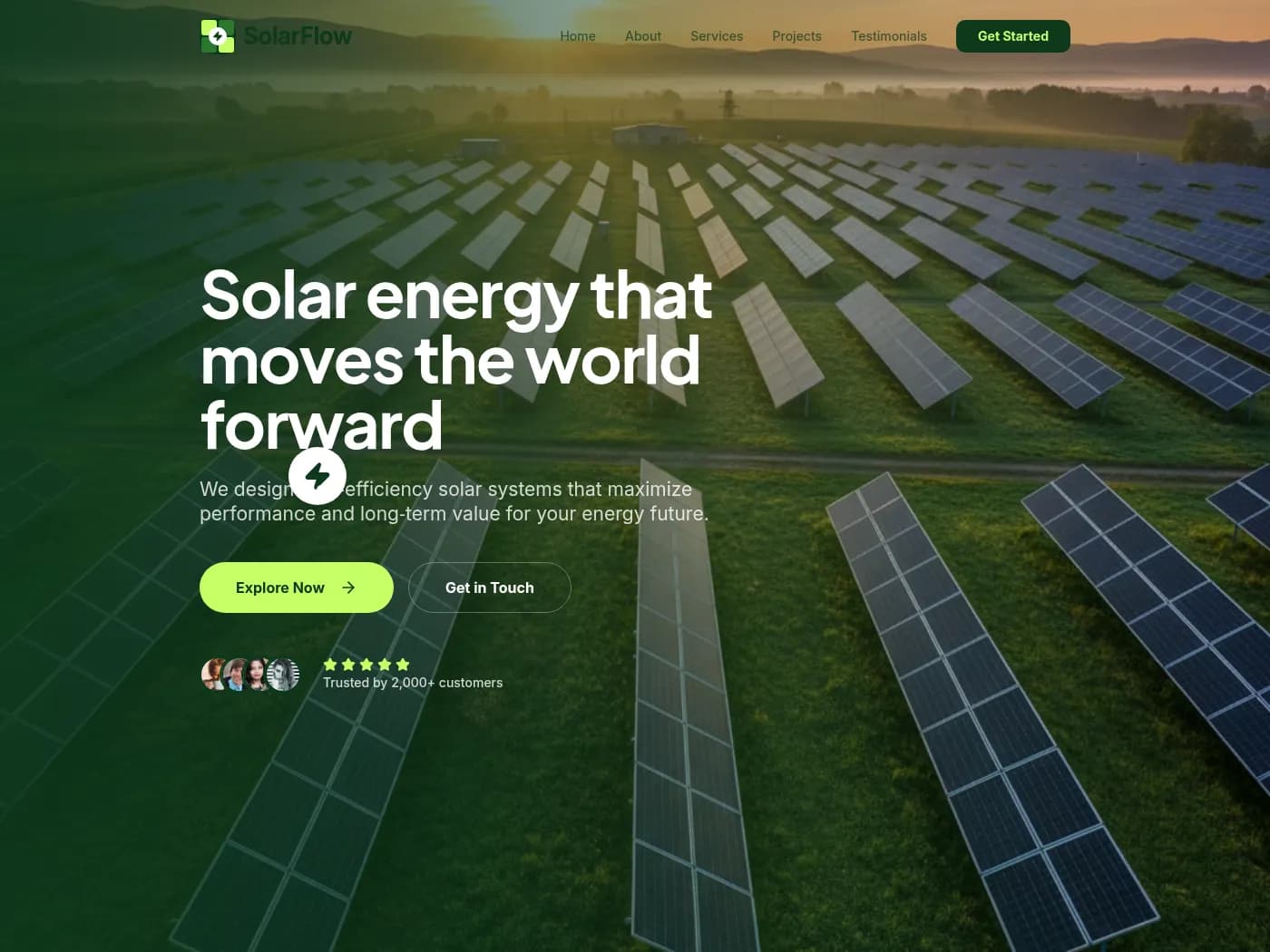 SolarFlow Landing Page