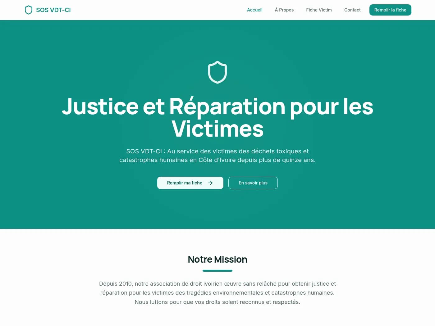 SOS VDT-CI Victim Portal