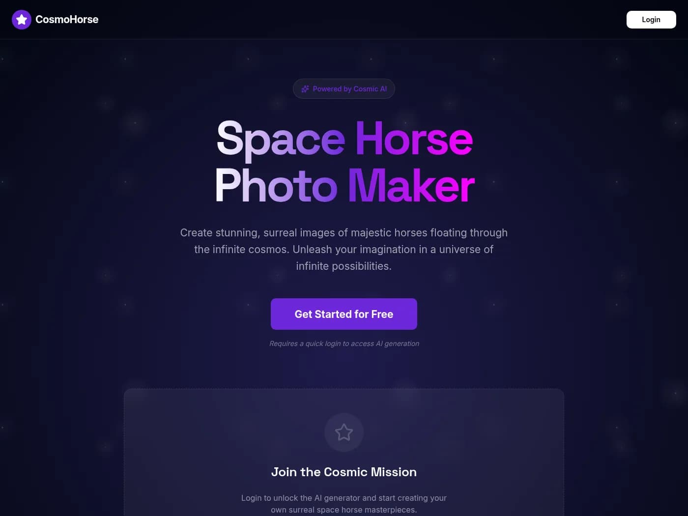 Space Horse Photo Maker