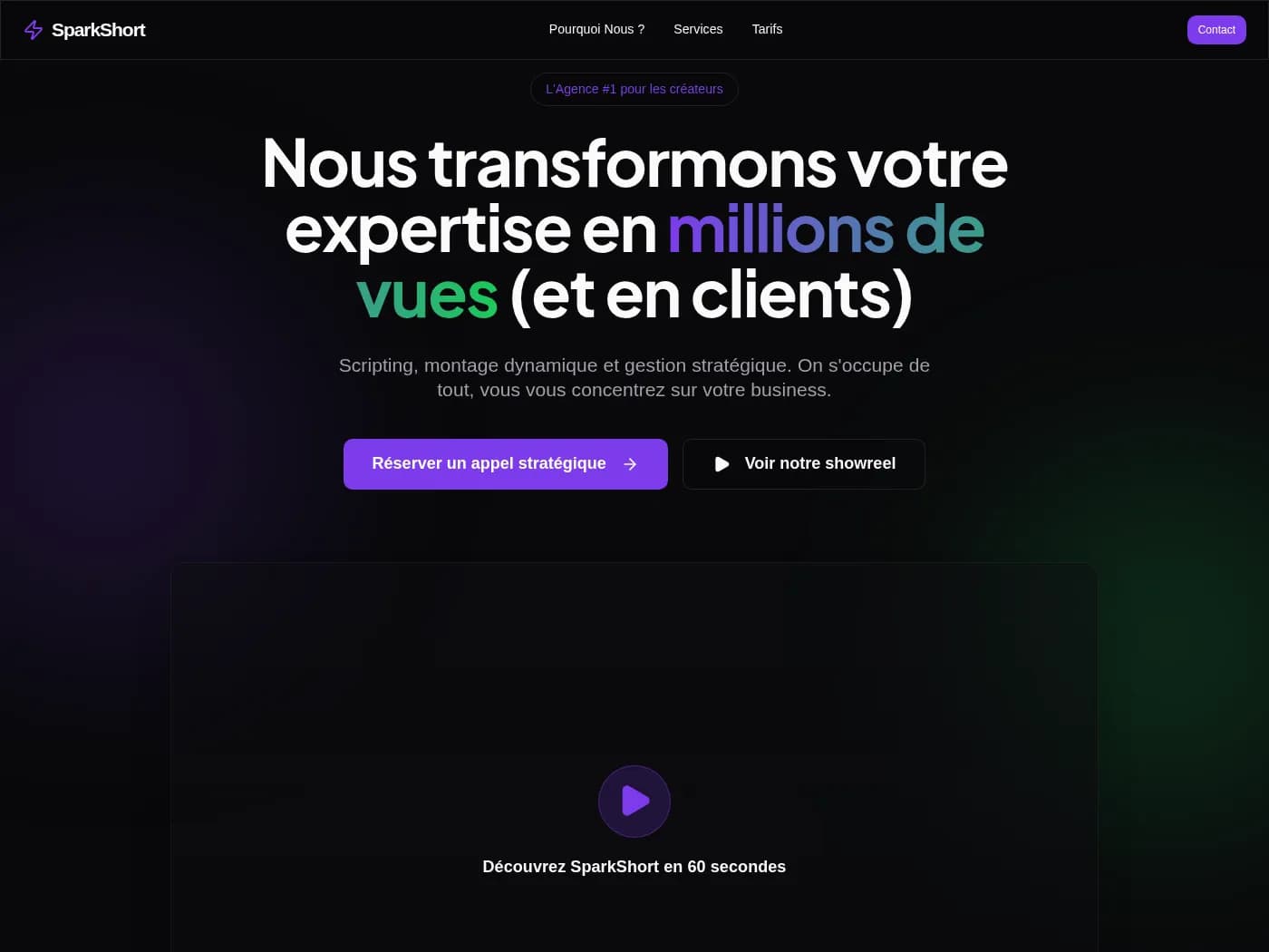 SparkShort Agency Site