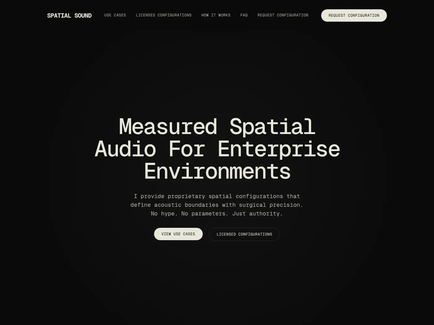 Spatial Sound Landing Site