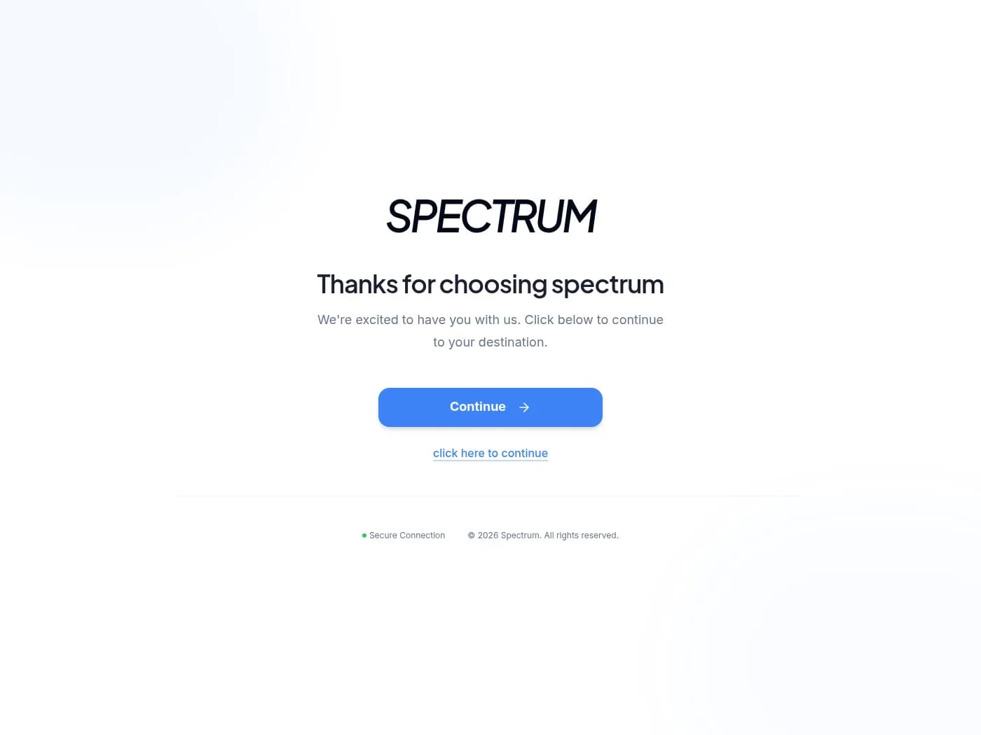Spectrum Welcome Page