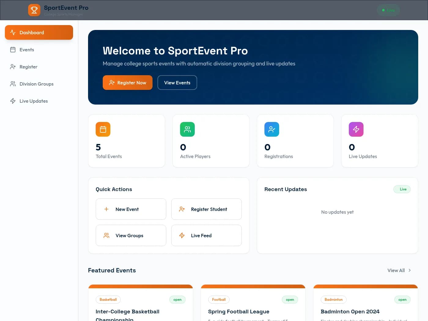 SportEvent Pro Manager