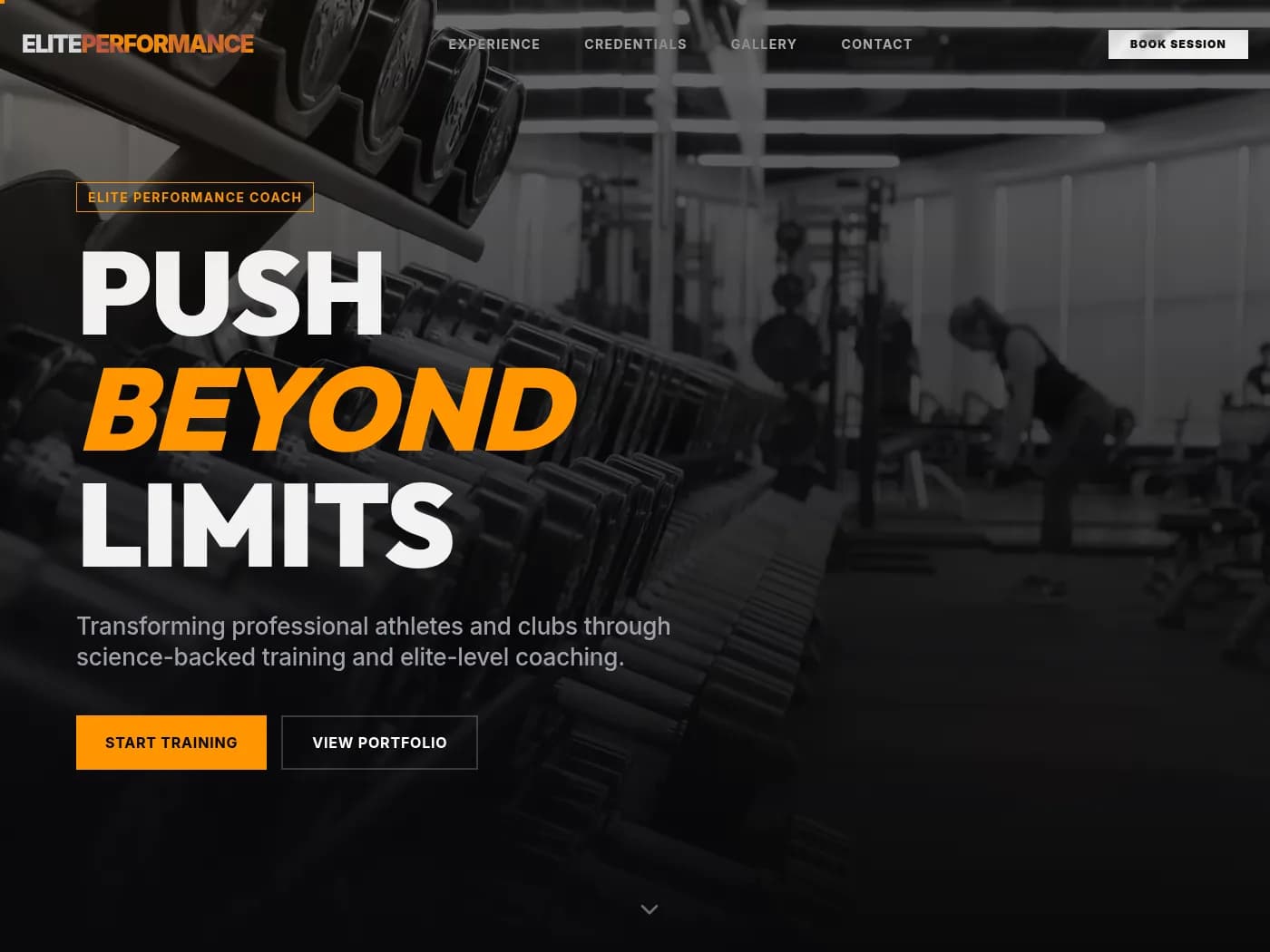 Scroll Portfolio Sports Trainer