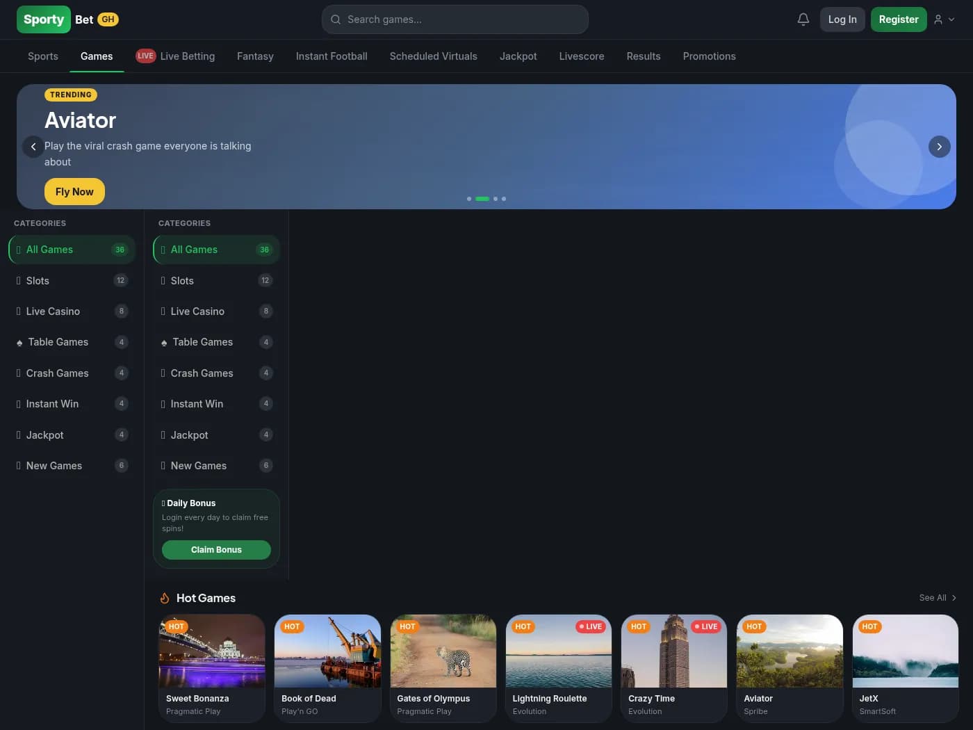 SportyBet Games Portal