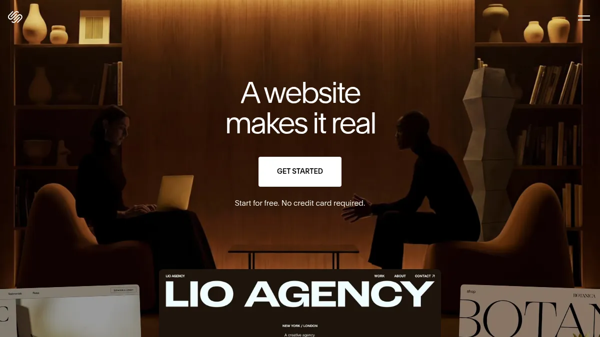 Squarespace homepage