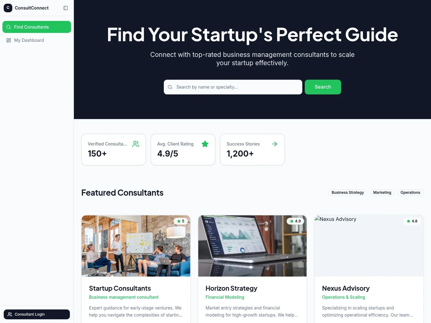 Startup Consultants Portal
