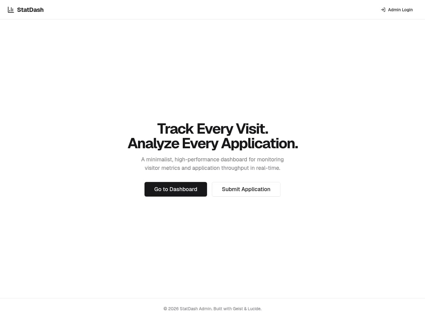 Visitor & Application Dashboard