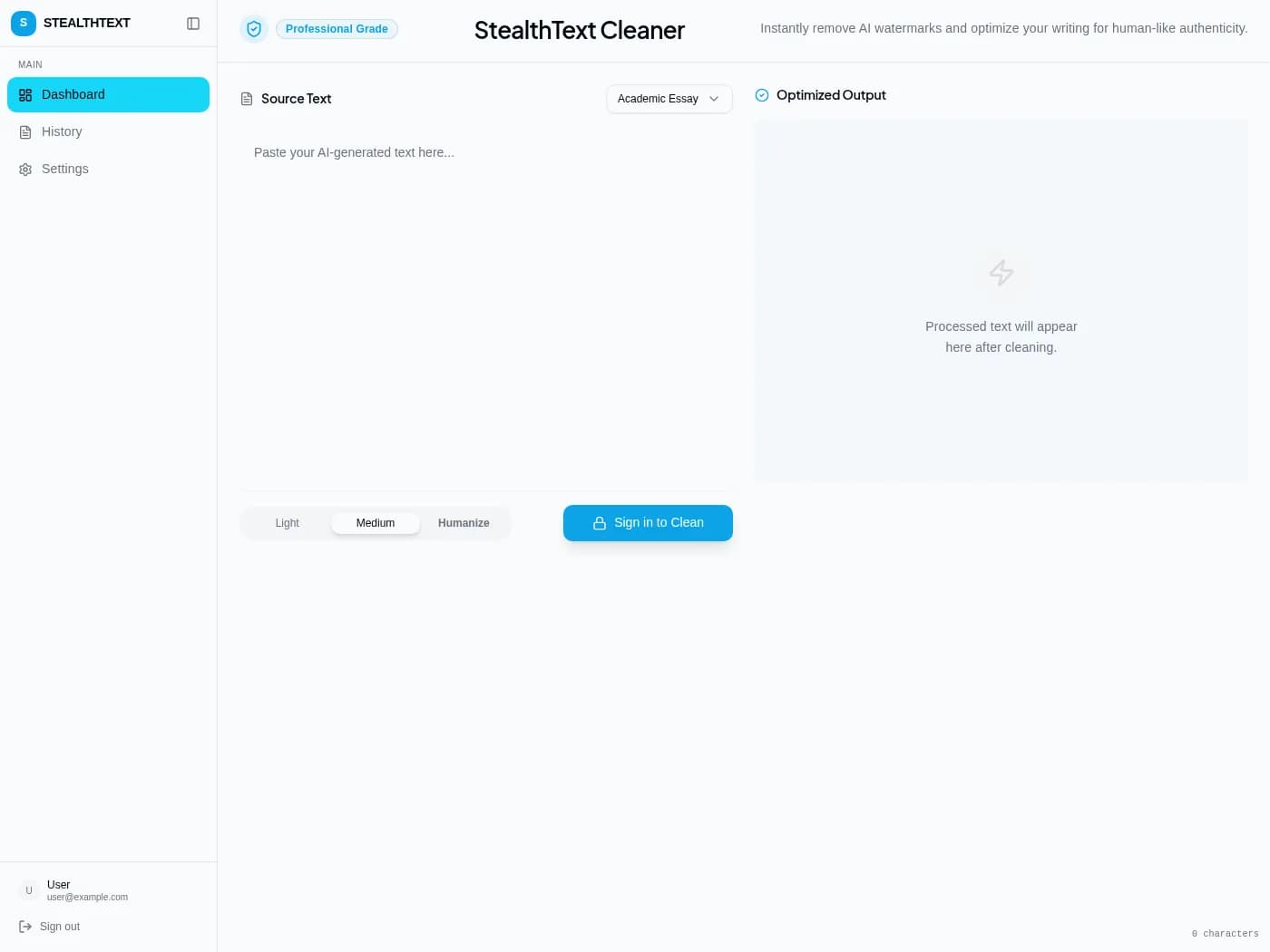 StealthText Cleaner