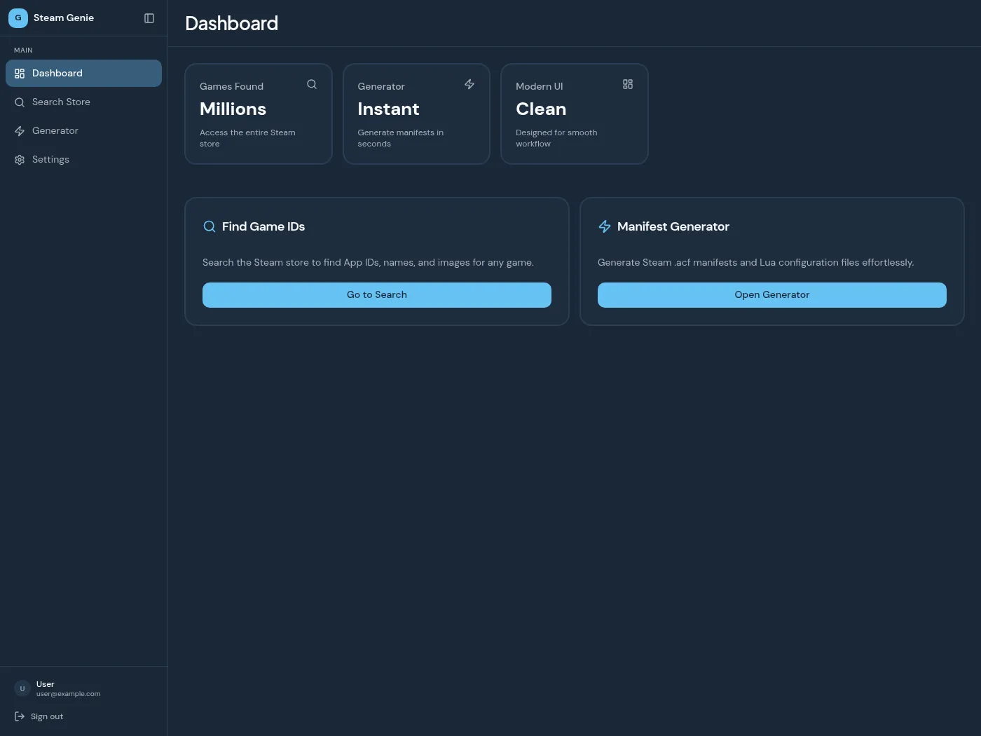 Steam Manifest Genie
