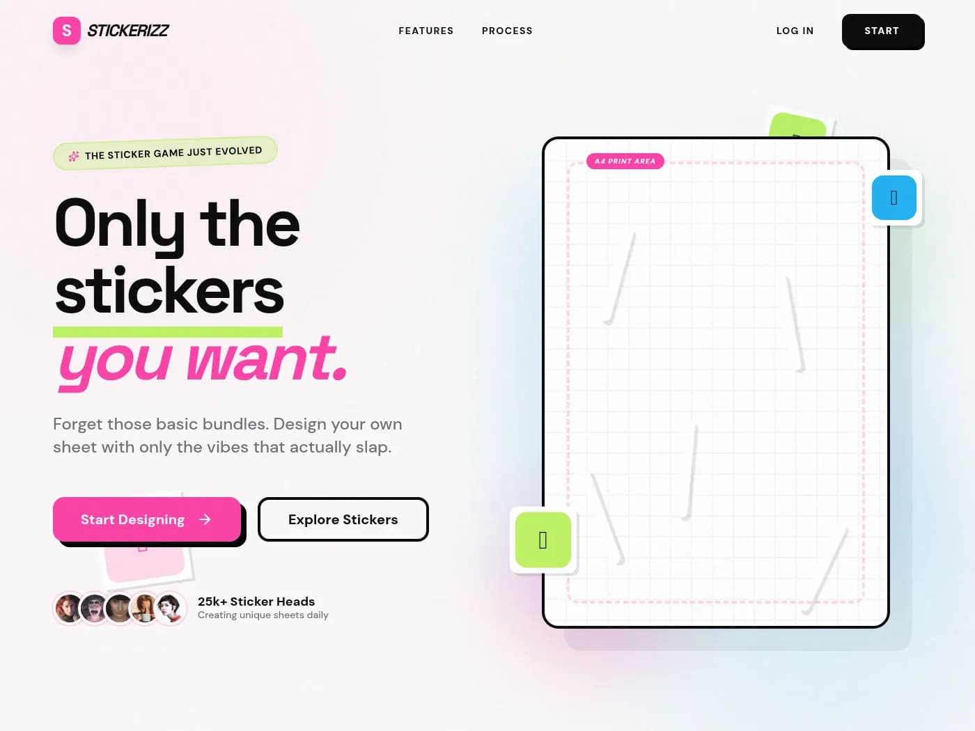 Stickerizz Landing Page
