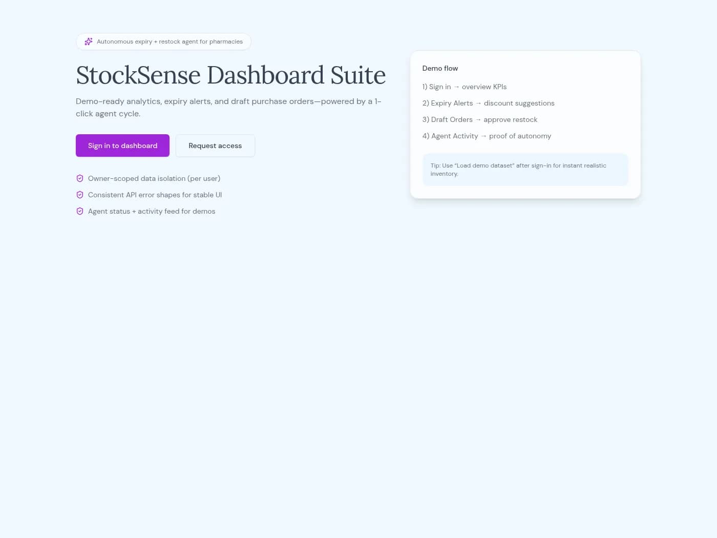 StockSense Dashboard Suite