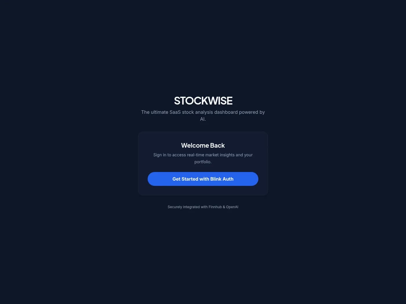 StockWise Analytics Dashboard
