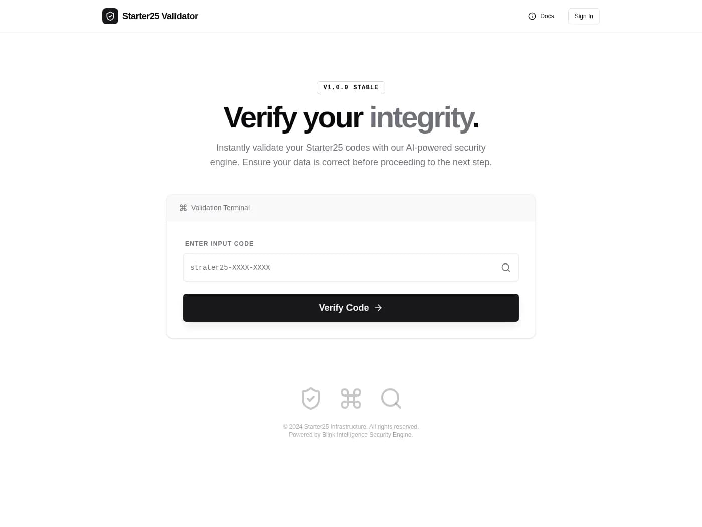 Starter25 Validator