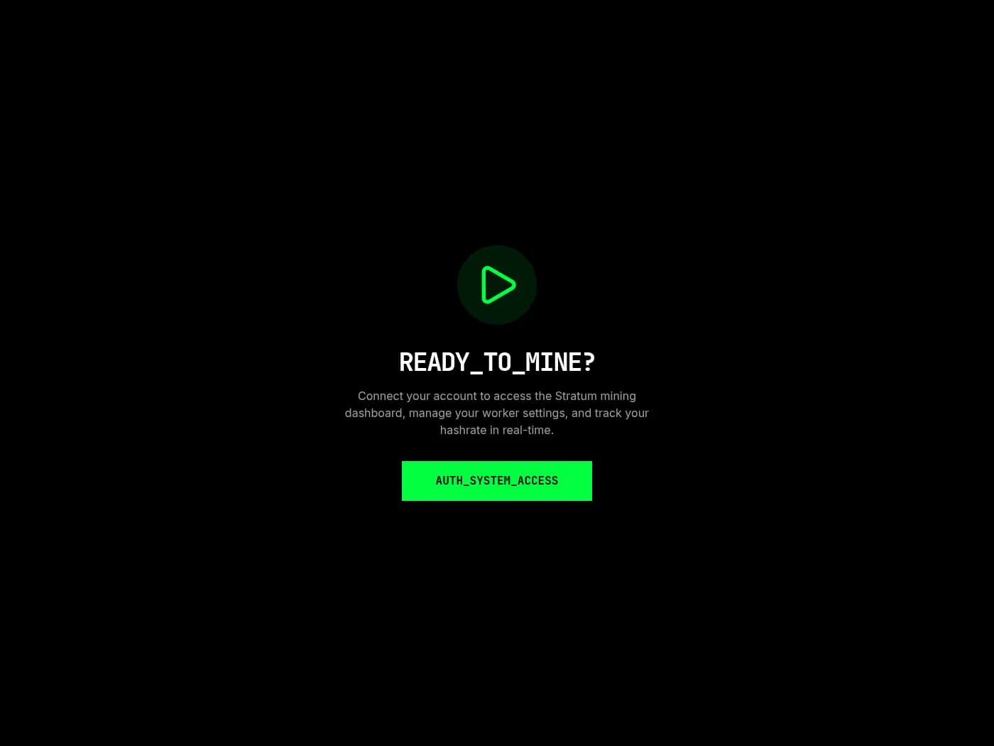 Stratum Miner Dashboard