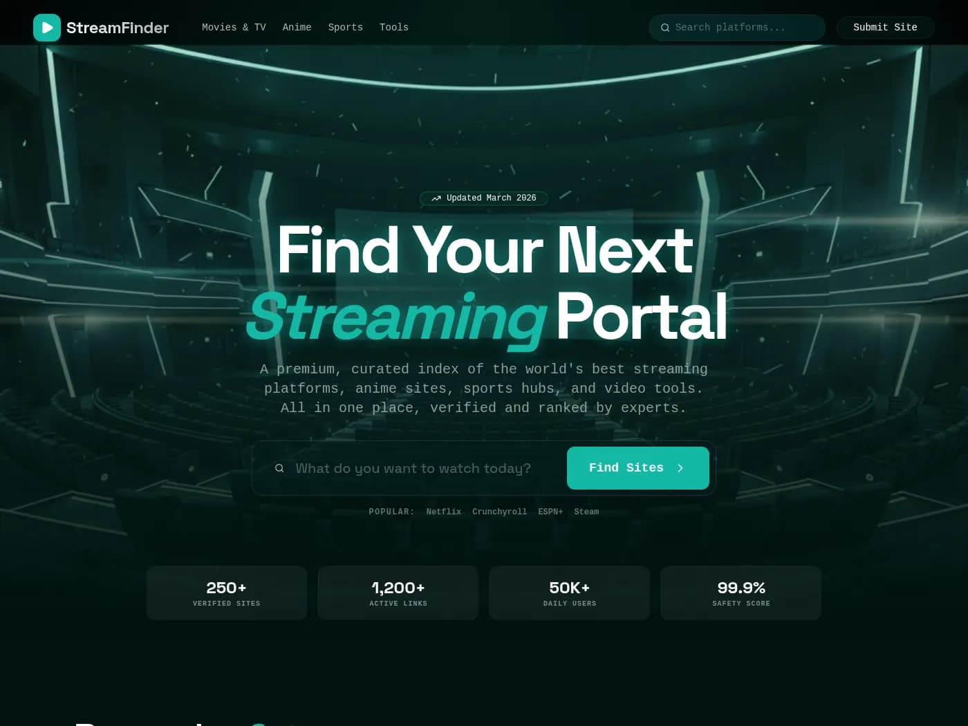 StreamFinder Web Portal