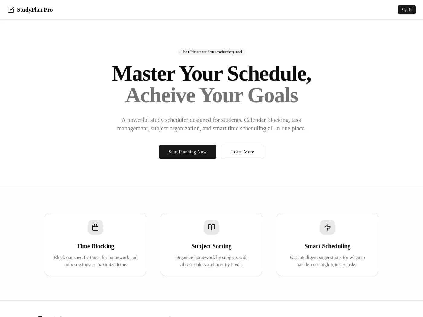 Study Scheduler Pro