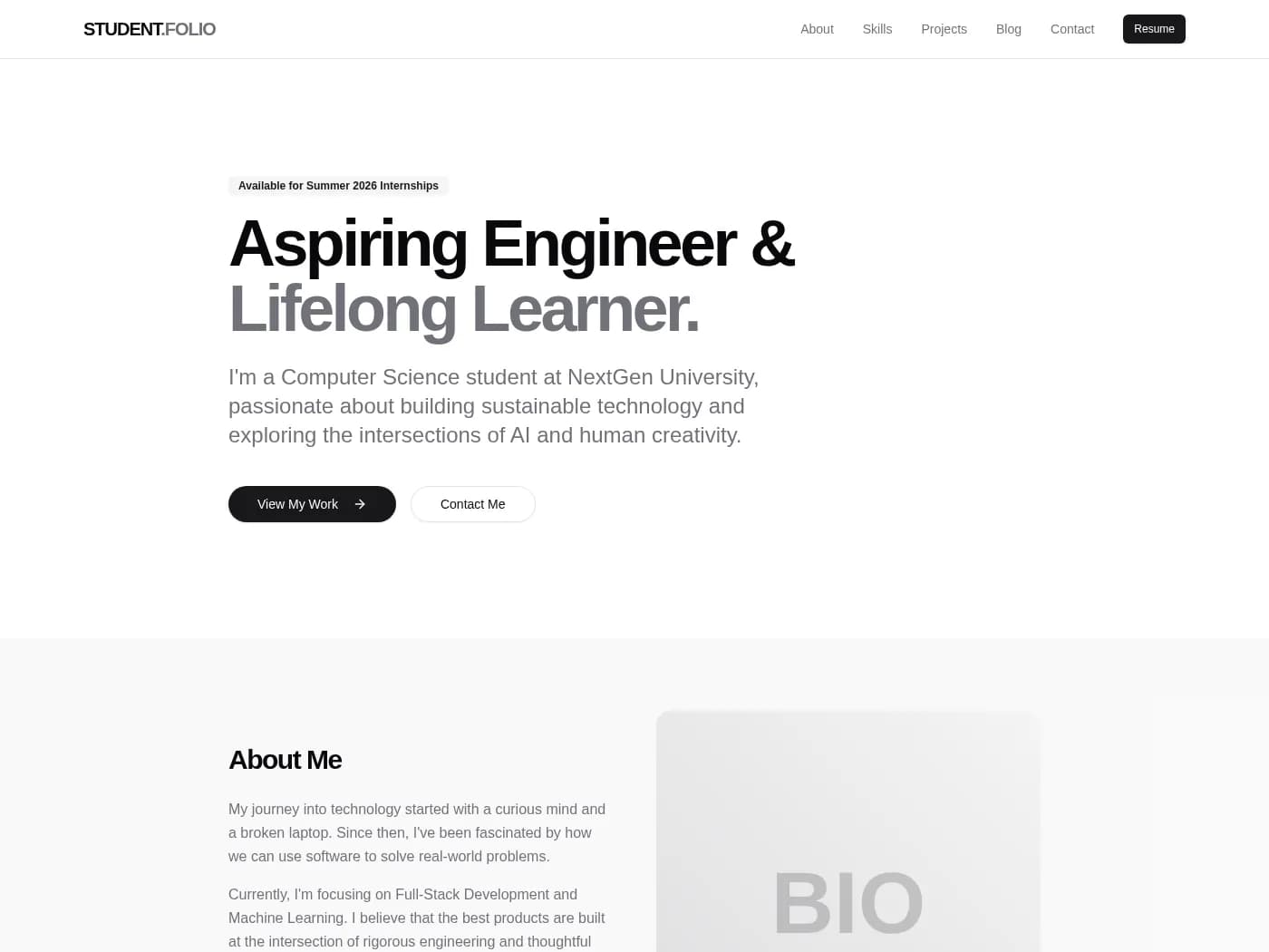 NextGen Student Portfolio