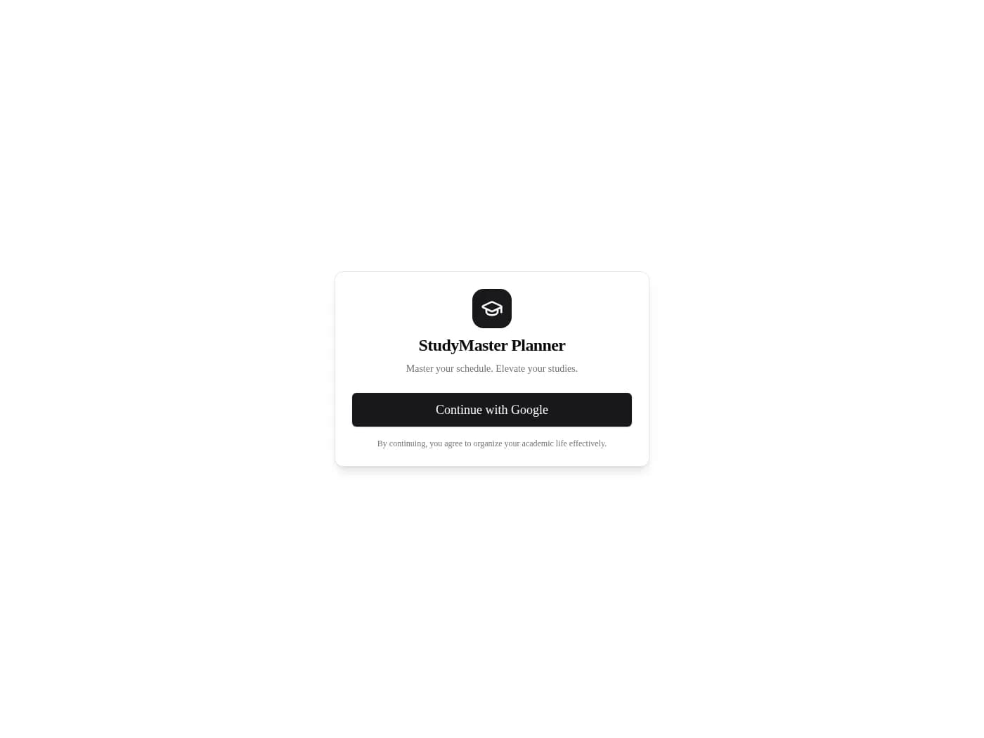 StudyMaster Planner