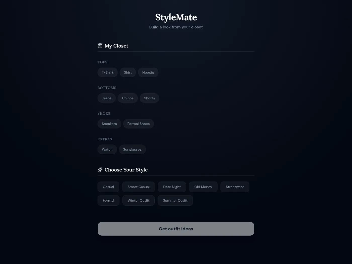 StyleMate Closet App