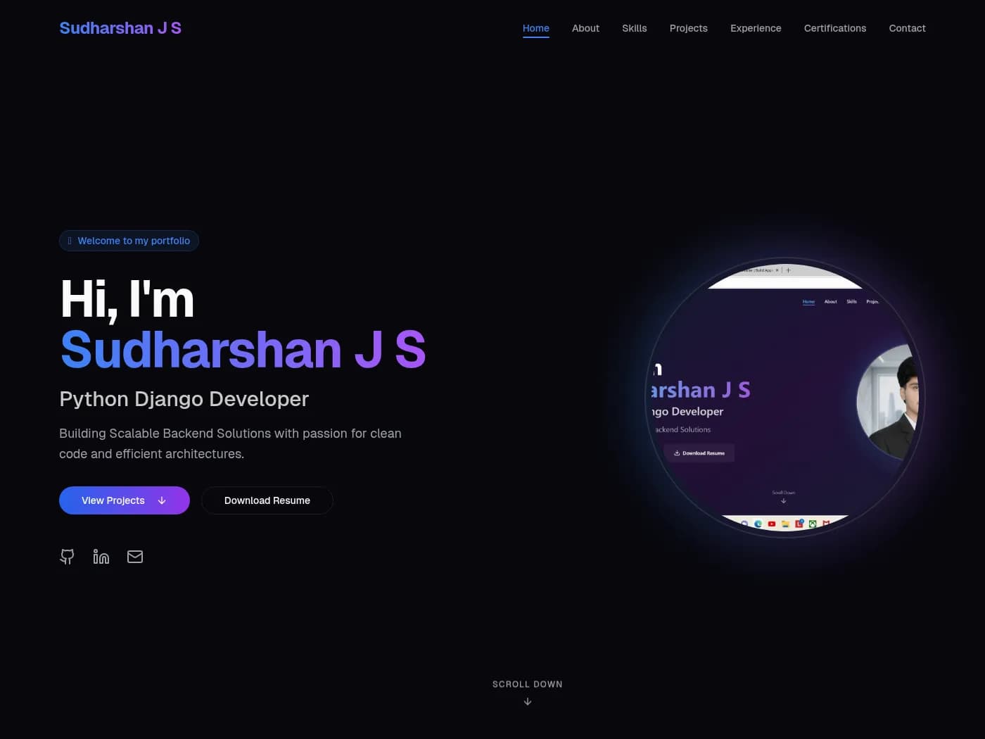 Sudharshan JS Portfolio