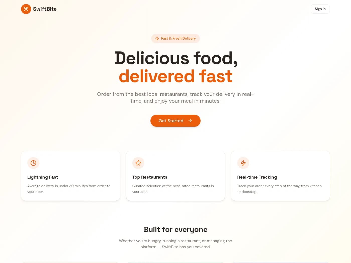 SwiftBite Delivery
